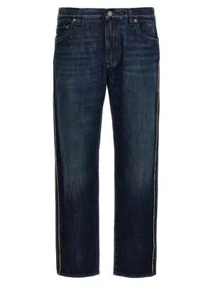 Dolce & Gabbana Fringed Stitching Skinny Leg Jeans