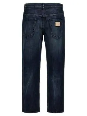 Dolce & Gabbana Fringed Stitching Skinny Leg Jeans