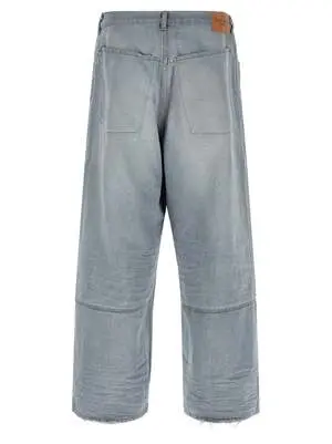 Balenciaga Minimal Baggy Jeans With Rips And Contrast Stitching