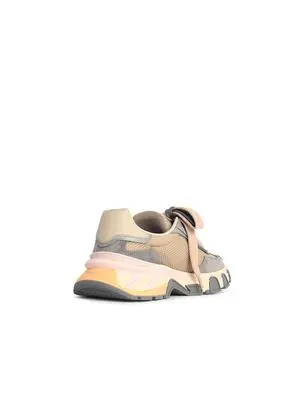Dolce & Gabbana Airmaster' Sneakers In Beige And Grey Fabric And Leather - Cream