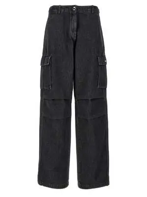 Coperni Denim Wide Leg Cargo Jeans - Black