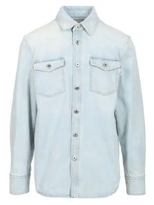 Bottega Veneta Extra Bleach Wash Denim Shirt - Blue