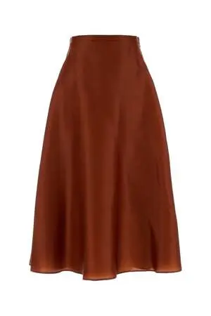 Alberta Ferretti Silk Skirt - Orange