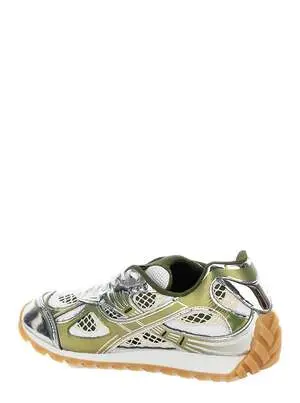 Bottega Veneta Orbit Running Sneakers With Logo Lettering Print - Green