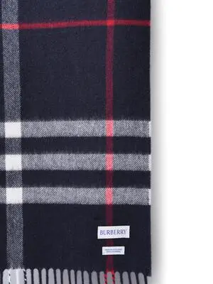 Burberry Navy Cashmere Scarf - Blue