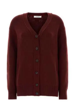 FERRAGAMO Burgundy Cashmere Blend Cardigan - Red
