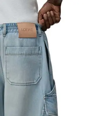 Loewe X Paula's Ibiza Washed Cotton Denim Shorts - Multicolor