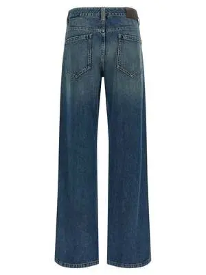 Brunello Cucinelli Stonewashed Wide Leg Jeans - Blue