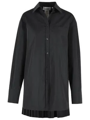 Sportmax SPORTMAX Cotton Blend Shirt Dress With Decorative Chain Belt Black