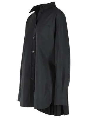 Sportmax Cotton Blend Shirt Dress With Decorative Chain Belt - Black