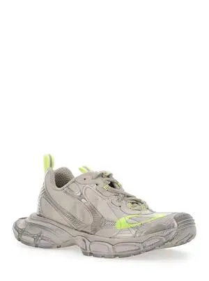 Balenciaga 3xl' Beige Low Top Sneakers With Logo Detail In Tech Fabric - Gray