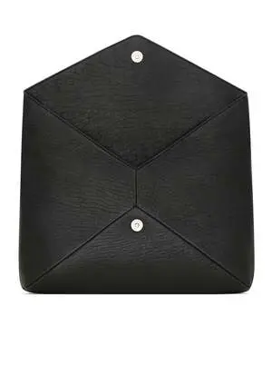 Saint Laurent Large Cassandre Envelope Clutch In Hammered Lambskin