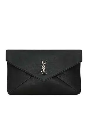 Saint Laurent Large Cassandre Envelope Clutch In Hammered Lambskin - Multicolor
