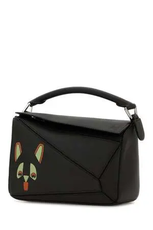Loewe Small Puzzle Handbag In Calfskin - Brown
