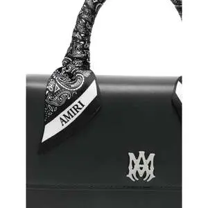 Amiri Leather Tote Bag With Bandana Detail