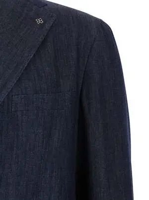 Tagliatore Single-breasted Denim Jacket