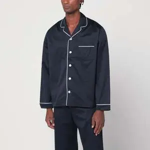 TEKLA White Pyjama Shirt - Blue