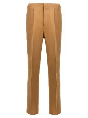 Fendi Paper Canvas Pleated Trousers - Cream