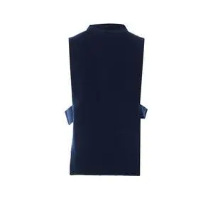 Miu Miu Embroidered Logo V-neck Cashmere Vest - Blue