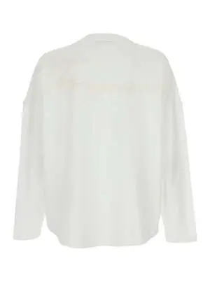 Jacquemus Le T-shirt Atelier' White Crewneck Long-sleeve T-shirt In Cotton - Multicolor