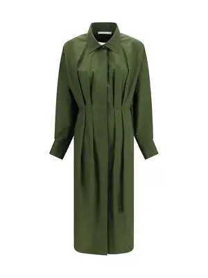 Givenchy Cotton Poplin Shirt Dress - Green