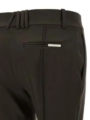 Attico Cropped Flared Wool Gabardine Trousers - Brown