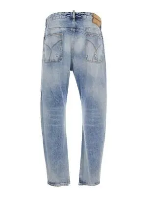 Dsquared2 Light Wash Denim Jeans With Rear Logo Patch - Multicolor