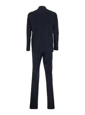 Tagliatore Vesuvio' Blue Double-breasted Suit With Peak Revers In Wool - Multicolor