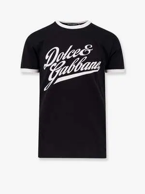 Dolce & Gabbana Cotton T-shirt With Flocked Logo Print - Multicolor