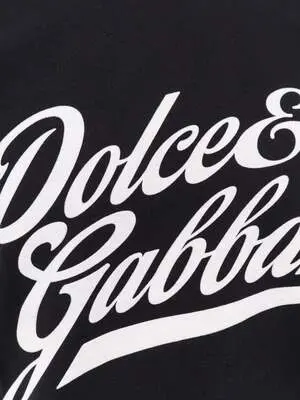 Dolce & Gabbana Cotton T-shirt With Flocked Logo Print - Multicolor