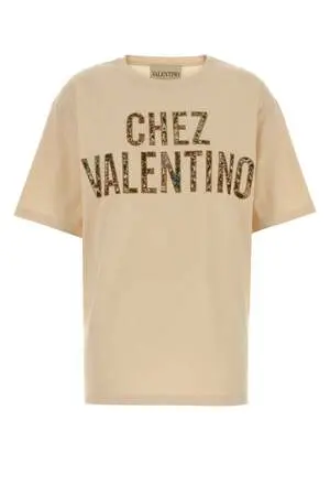 Valentino Garavani VALENTINO GARAVANI Cotton T-Shirt With Logo Detail Brown