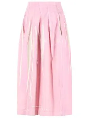 Marni Cotton Skirt With Side Slit Pockets - Pink