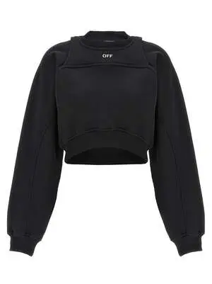 Off-White Cropped Sweatshirt With Harness Detail - Multicolor
