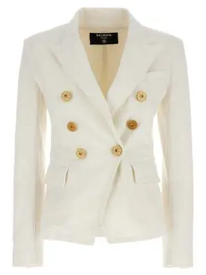 Balmain Double-breasted Denim Blazer