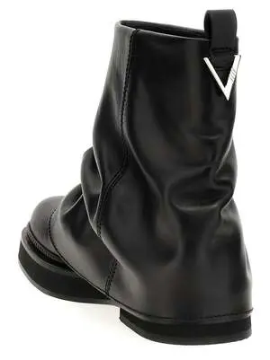 Attico Mini Robin Combat Ankle Boots - Black
