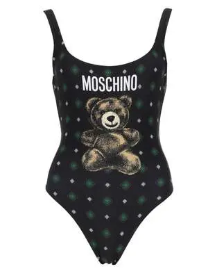 Moschino Teddy Bear Print One-piece Swimsuit - Black