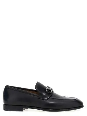 FERRAGAMO Foster Loafers With Metal Detail - Black