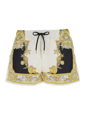 Versace Coral Theatre Print Swim Shorts - White