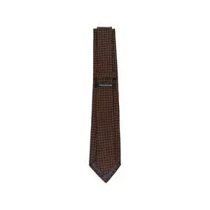 Tagliatore Houndstooth Pattern Neck Tie - Blue