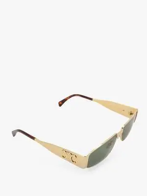 Celine Rectangular Metal Sunglasses With Triomphe Logo Detail
