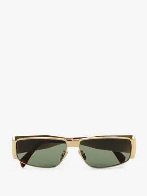Celine Rectangular Metal Sunglasses With Triomphe Logo Detail - Multicolor