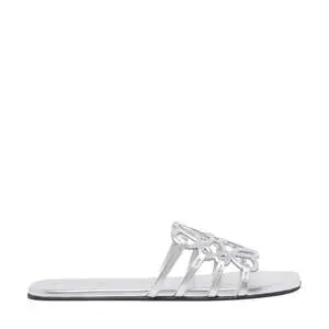Loewe Petal Anagram Slides - Silver