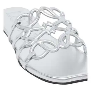 Loewe Petal Anagram Slides - Silver