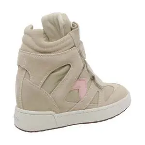 Isabel Marant Étoile High-top Sneakers With Velcro Closure And Concealed Wedge - Cream