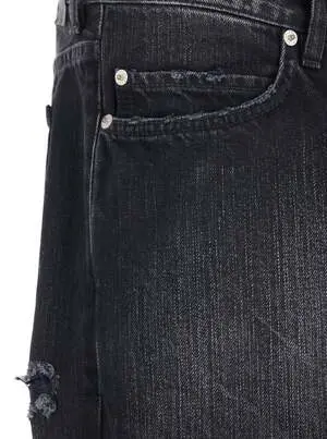 Balenciaga Distressed Black Denim Jeans - Multicolor
