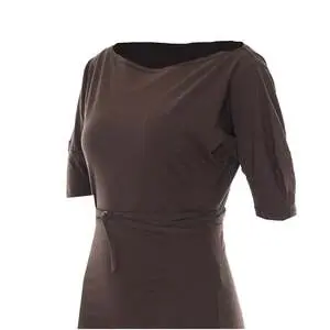 LEMAIRE Off-shoulder Belted Pencil Dress - Brown