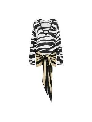 Attico Zebra Jacquard Mini Dress - Multicolor