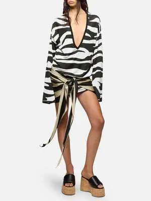 Attico Zebra Jacquard Mini Dress