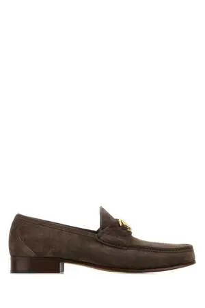Valentino Garavani Suede Loafers With Horsebit Detail - Brown