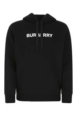 Burberry Cotton Logo Hoodie - Black
